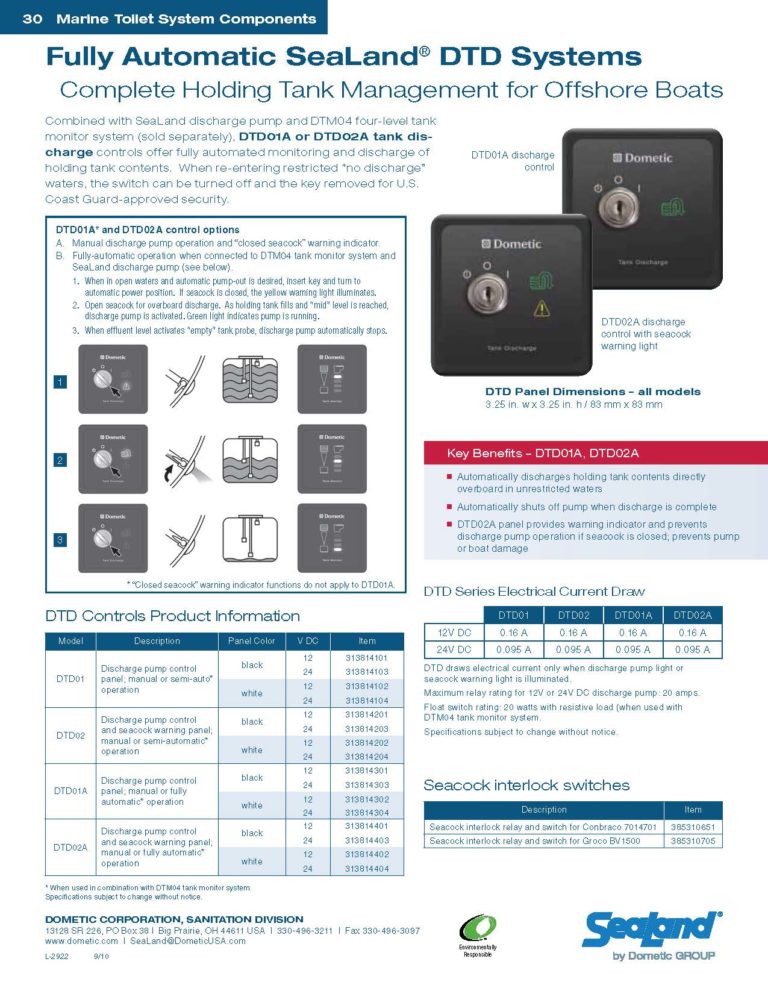 Dometic Tank Discharge Controller - 12 Volt or 24 Volt